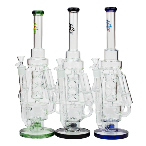 17" H2O Three Honeycomb Cylinder Bong | Jupiter Grass